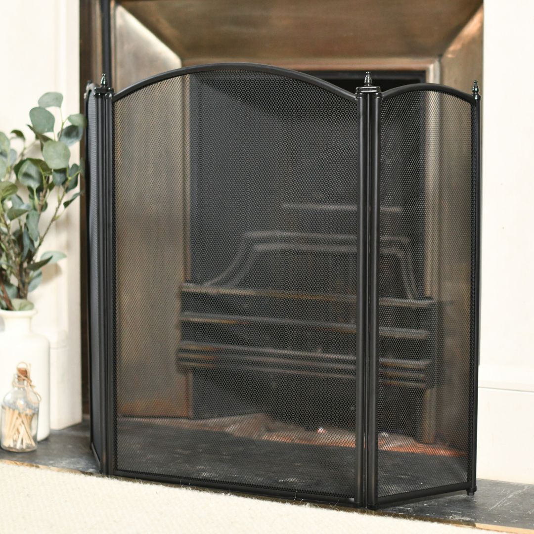 'Muse' Classic Black Three Fold Fire Guard– The Fireside Store